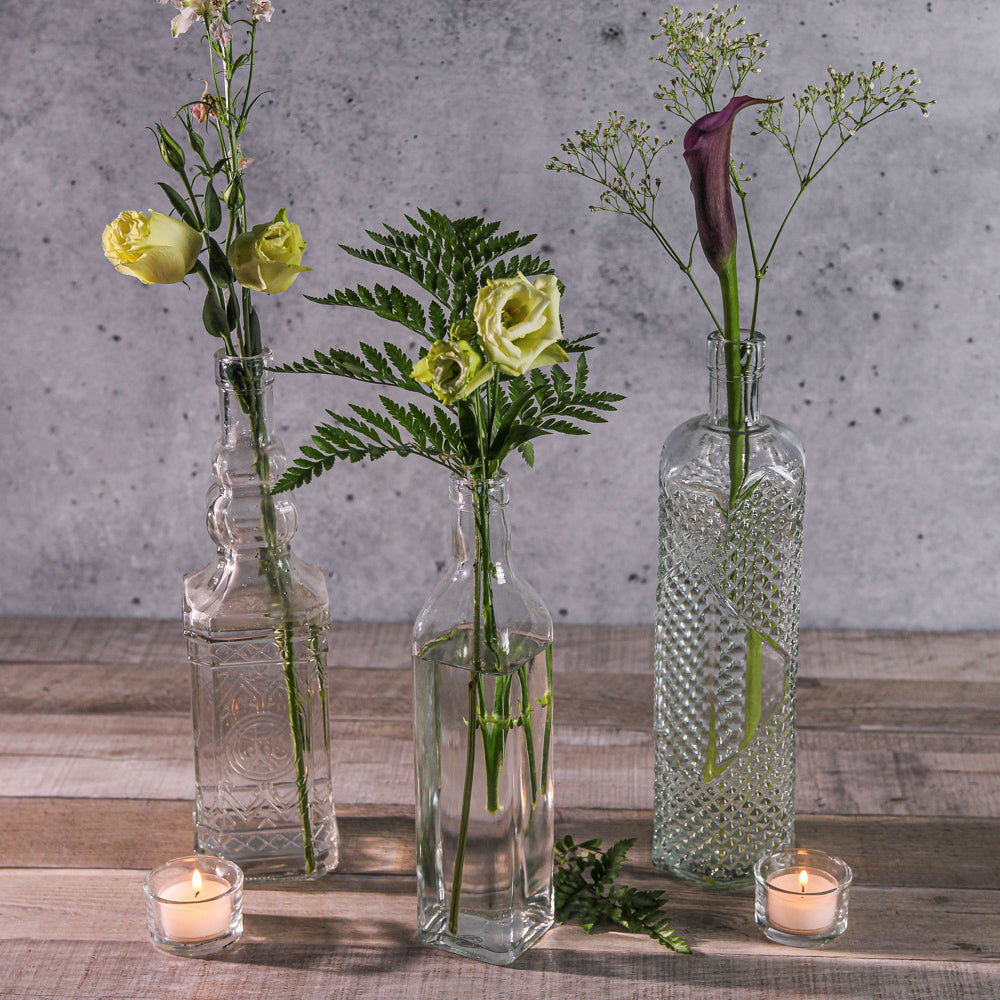 Richland Vintage Square Glass Bottle Clear - Save-On-Crafts