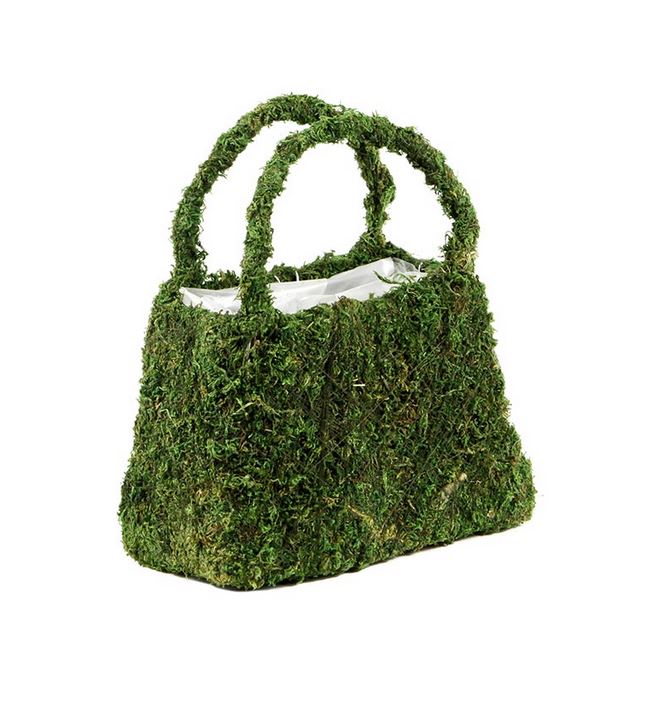 Natural Preserved Moss Purse Planter 8" - Save-On-Crafts