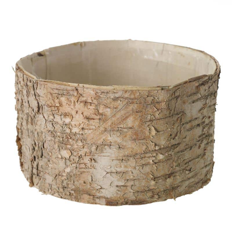 Birch Bark Planter Pot 7.5x4 w/Liner - Save-On-Crafts